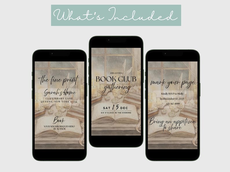 Editable Animated Book Club Invitation | Custom Video Template | Book ...