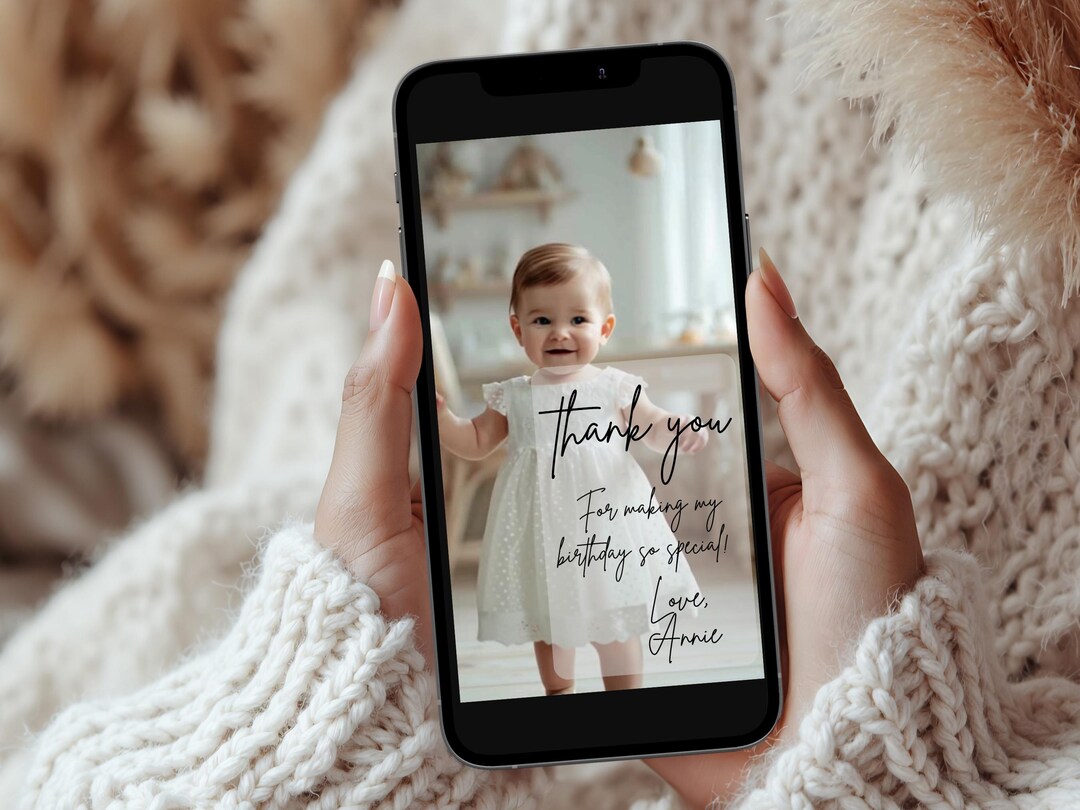 Editable Video Birthday Thank You Card | Virtual Thank You | E-card ...