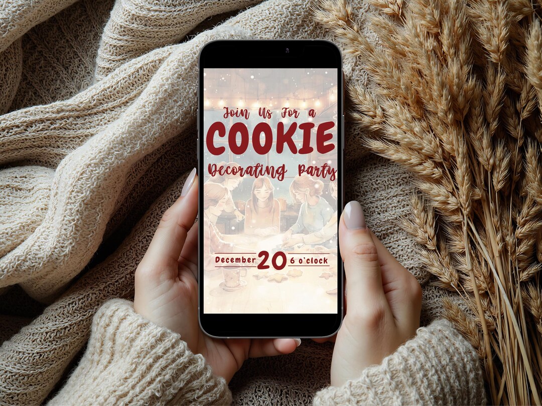 Editable Animated Cookie Decorating Party Invite | Cute Holiday Fun ...