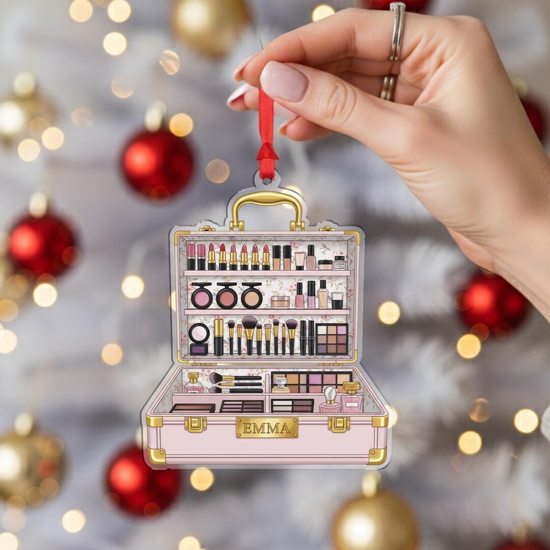 Personalized Makeup Case Ornament, Christmas Gift for Her, Custom ...