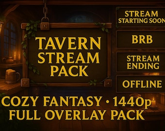 Cozy Medieval Tavern Twitch Overlay Animated Pack - Medieval D&d Cute ...
