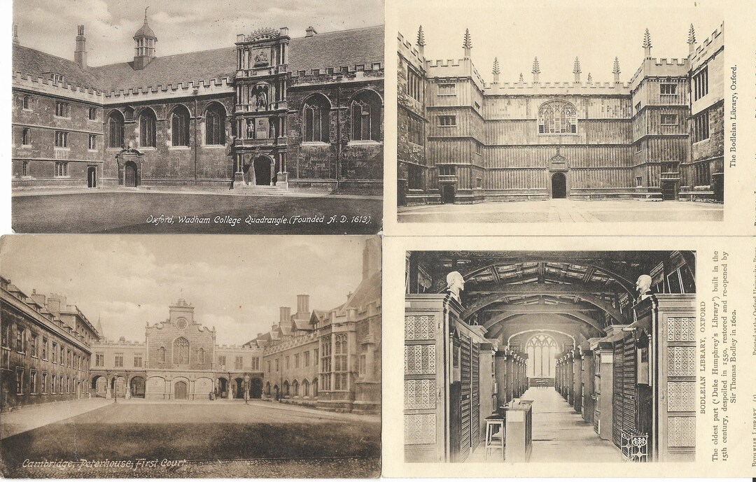 A Collection of 4 Old Postcards of Oxford and Cambridge C.1915 - Etsy
