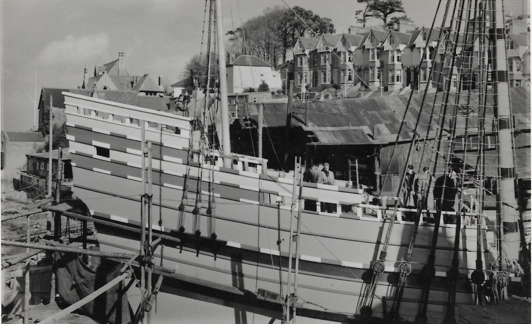 Three Original B&w Photos of the Building of the Mayflower II in Brixham, Devon. - Etsy