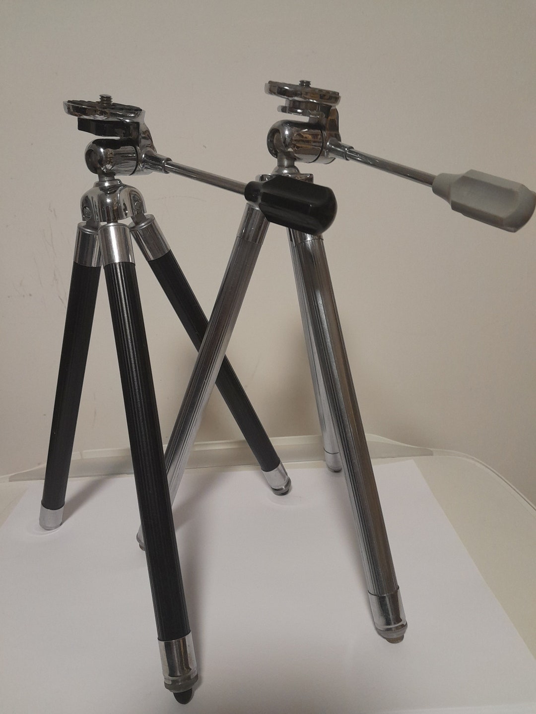 Two Vintage Camera Tripods, Extendable, Black or Silver. - Etsy UK