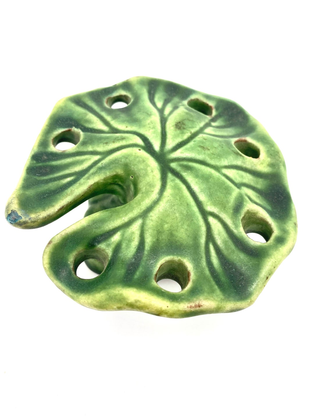 Fulper Pottery, Flower Frog, Lilly Pad, Art Pottery Green Decor - Etsy
