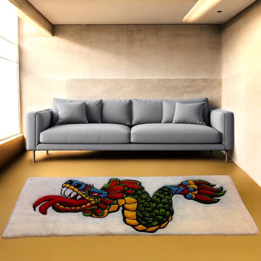 Custom Mithology Art Rug- Hand Tufted Decor – Personalized Dragon ...