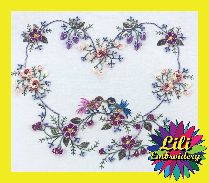 Lili - Love Birds, an Advanced Brazilian Embroidery Pattern - Etsy