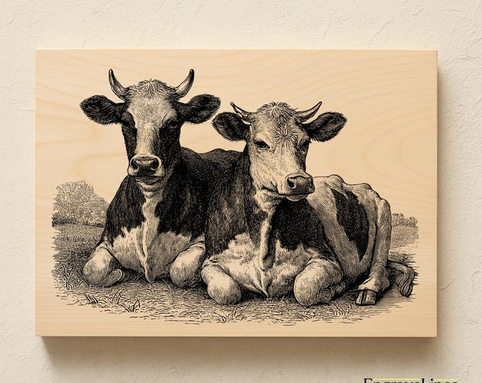 Silver Pack®! Three Cows at Fence Laser Engraving File PNG, JPEG High ...