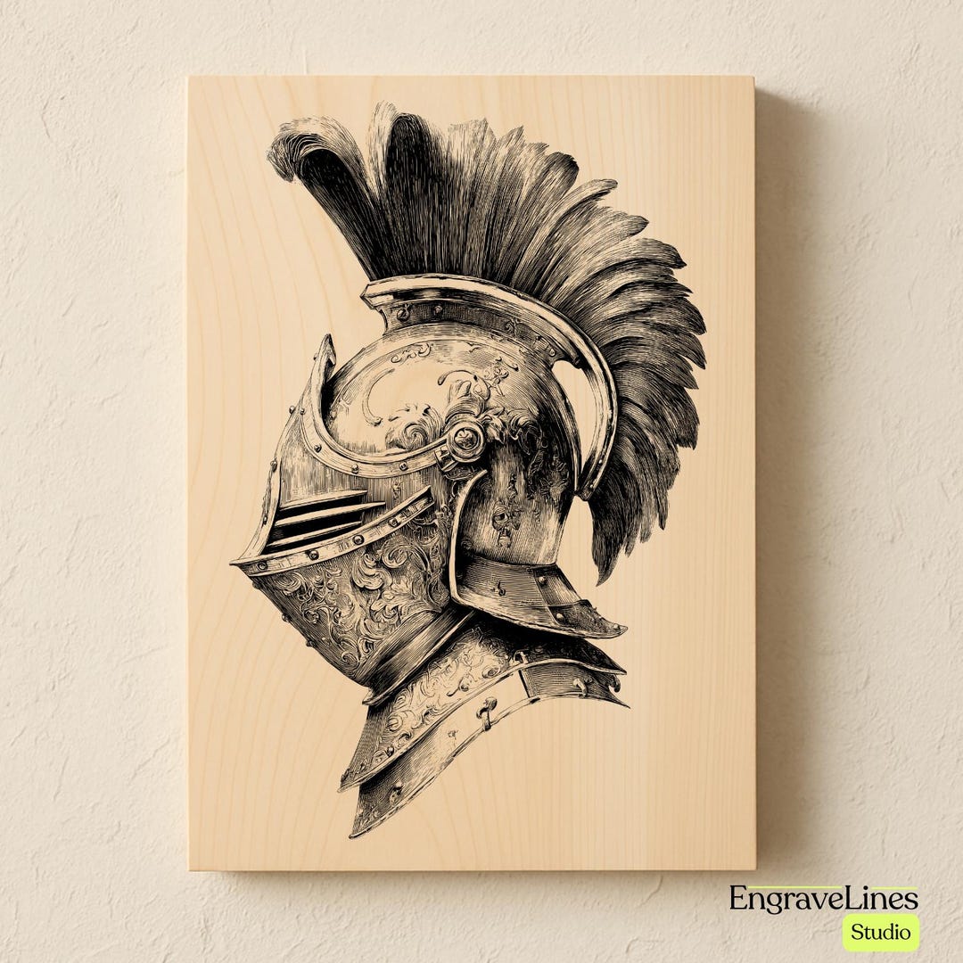 Knight Helmet Engraving | Vintage Armor Clipart (SVG PNG JPG) - Etsy