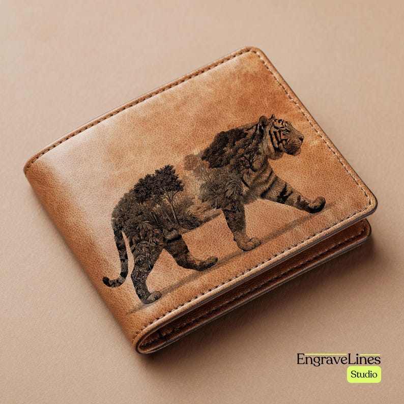 Tiger Double Exposure Laser Engraving Design | Wildlife Art (PNG, SVG ...
