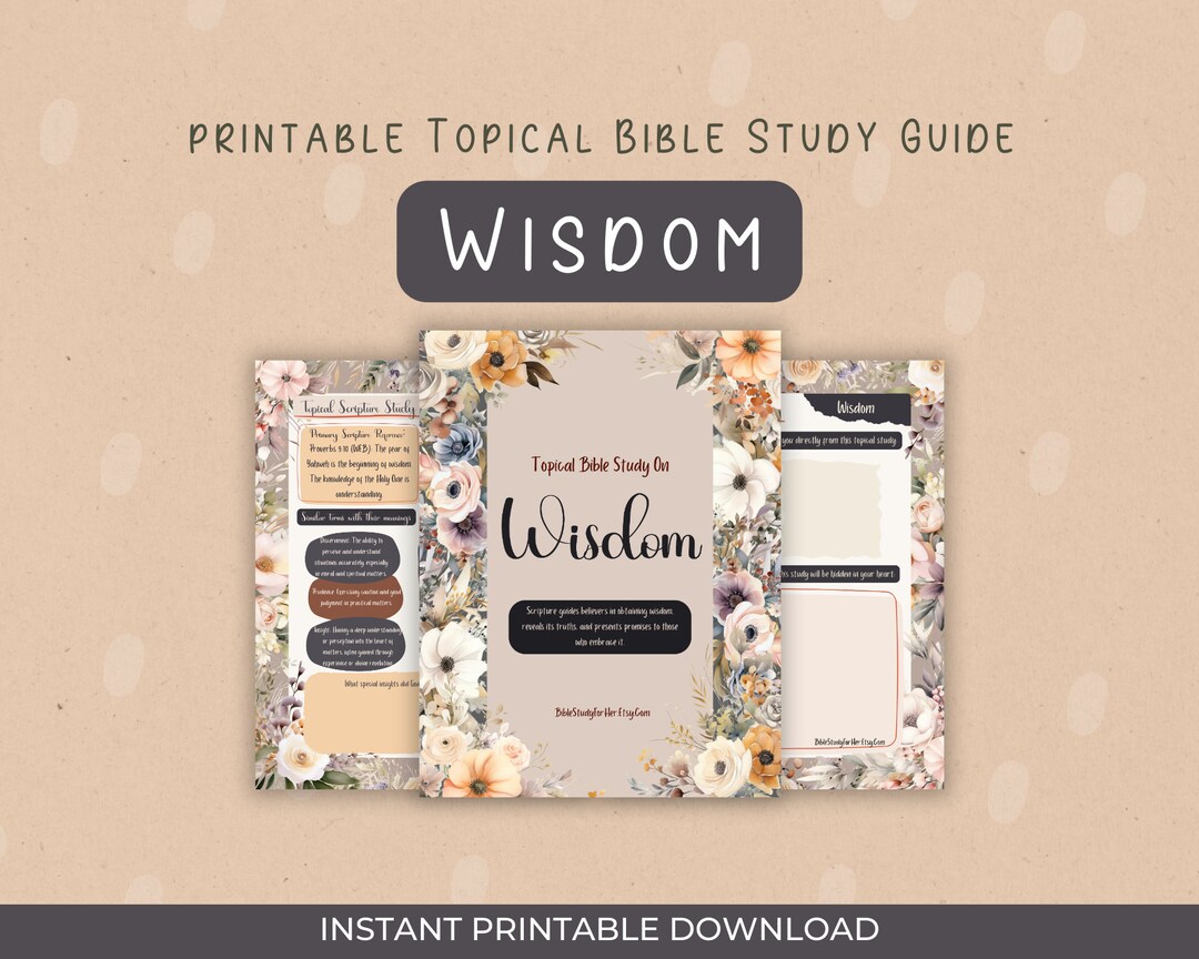 Wisdom Study: Bible Guide, Sunday School Lessons, Worksheets, Digital ...