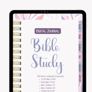 Digital Bible Study Journal: Bible Study Worksheets, Faith Printables ...