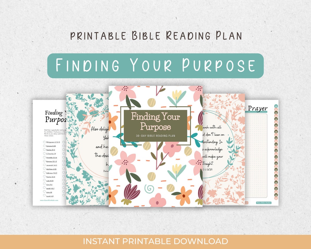 Finding Your Purpose Bible Reading Plan: Floral Scripture Study (PDF ...