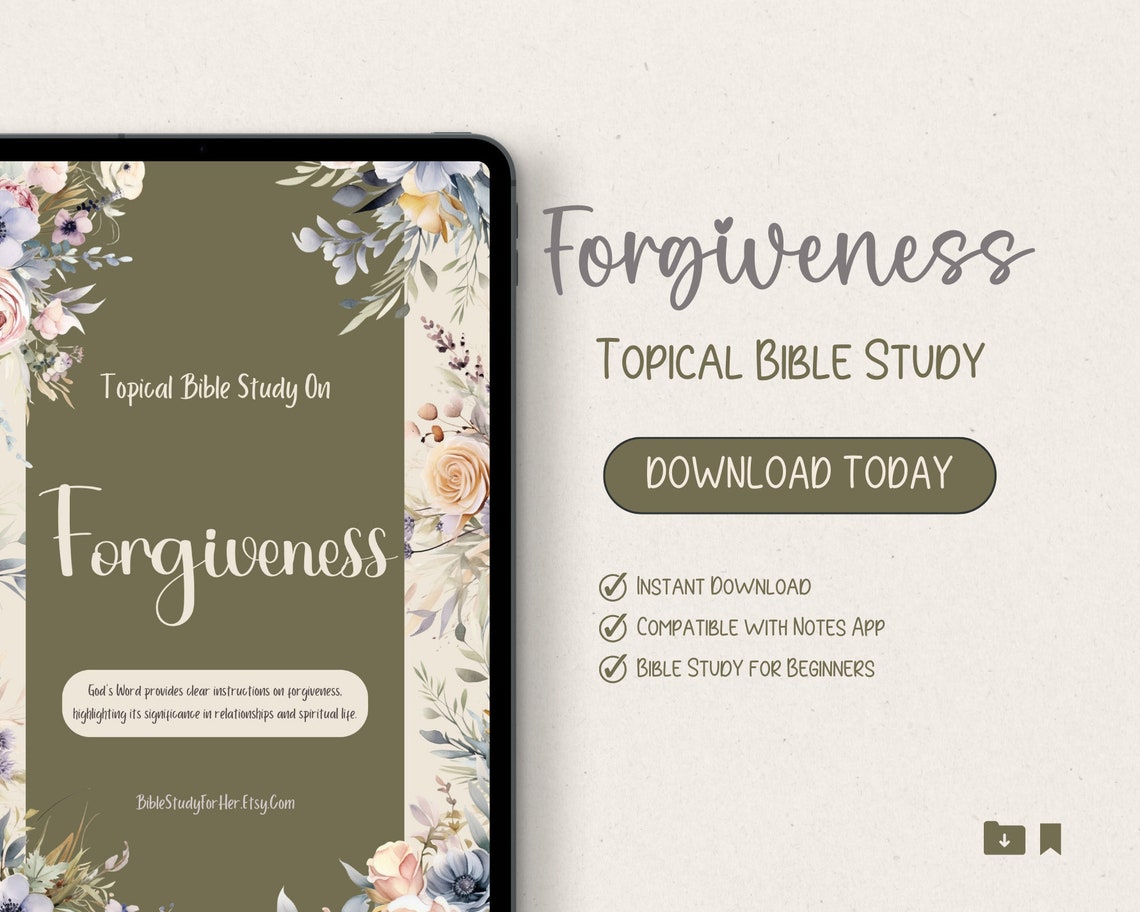 Forgiveness Study: Bible Guide, Sunday School Lessons, Worksheets ...