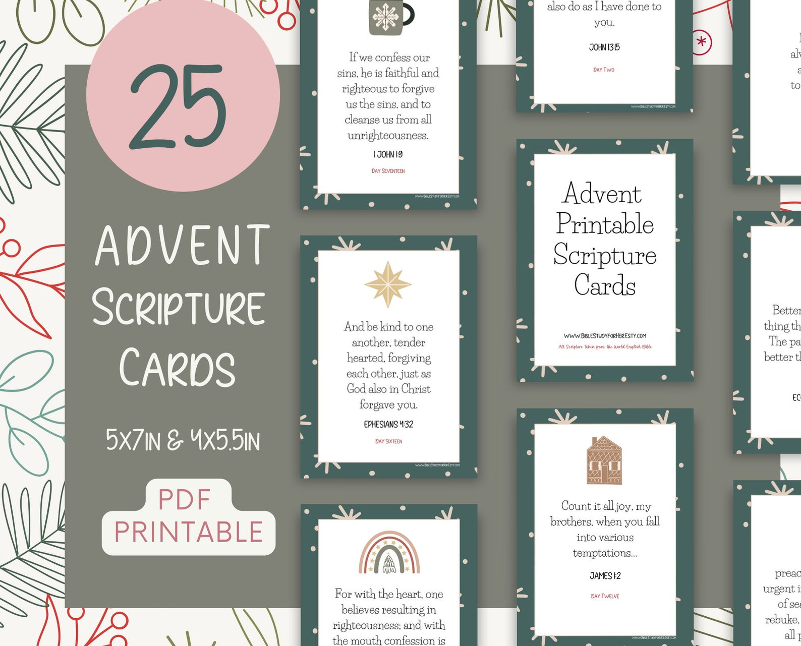 25 Christmas Printable Advent Cards | Every Good and Perfect Gift ...
