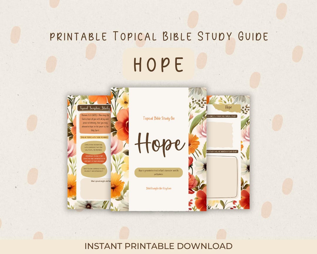 HOPE Topical Bible Study Worksheet: Scripture Plan for Women (PDF ...