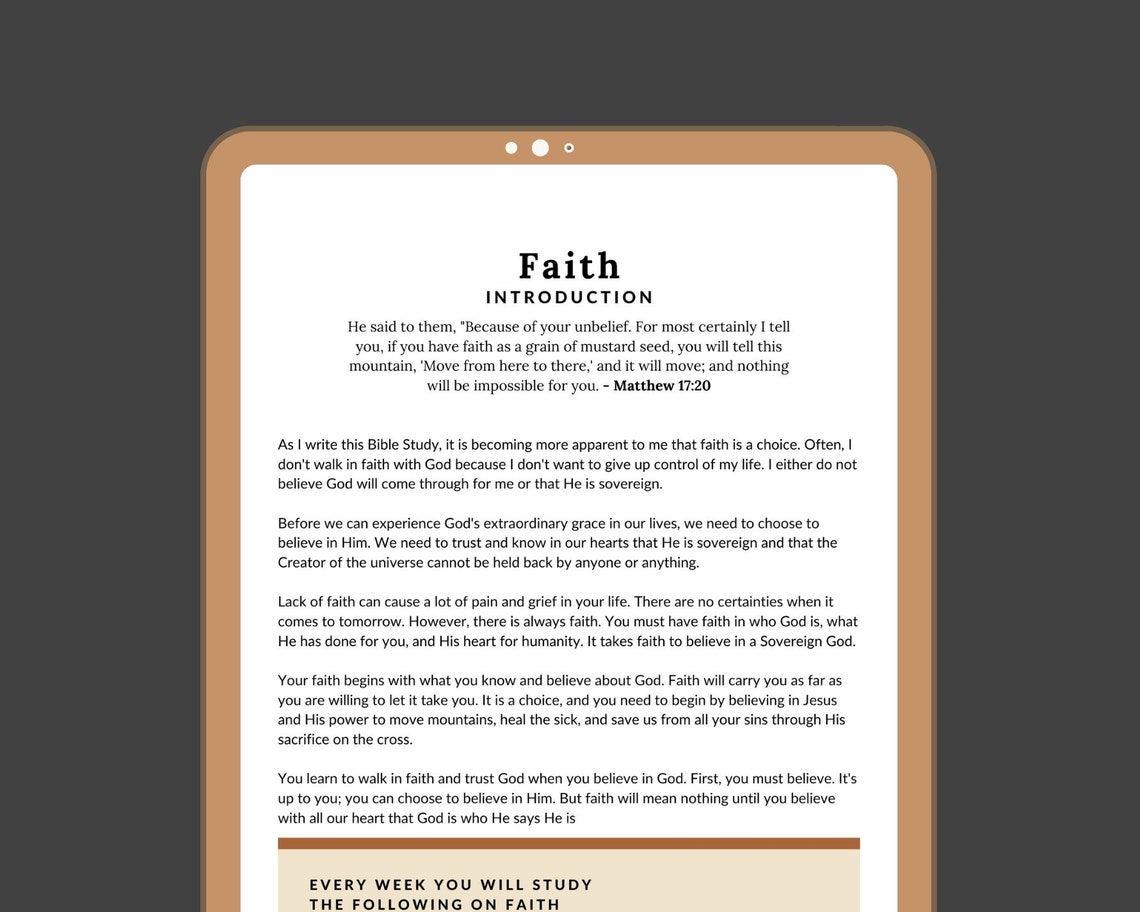 Faith Four-week Mini Bible Study Guide by Heather Bixler: Weekly Lesson ...
