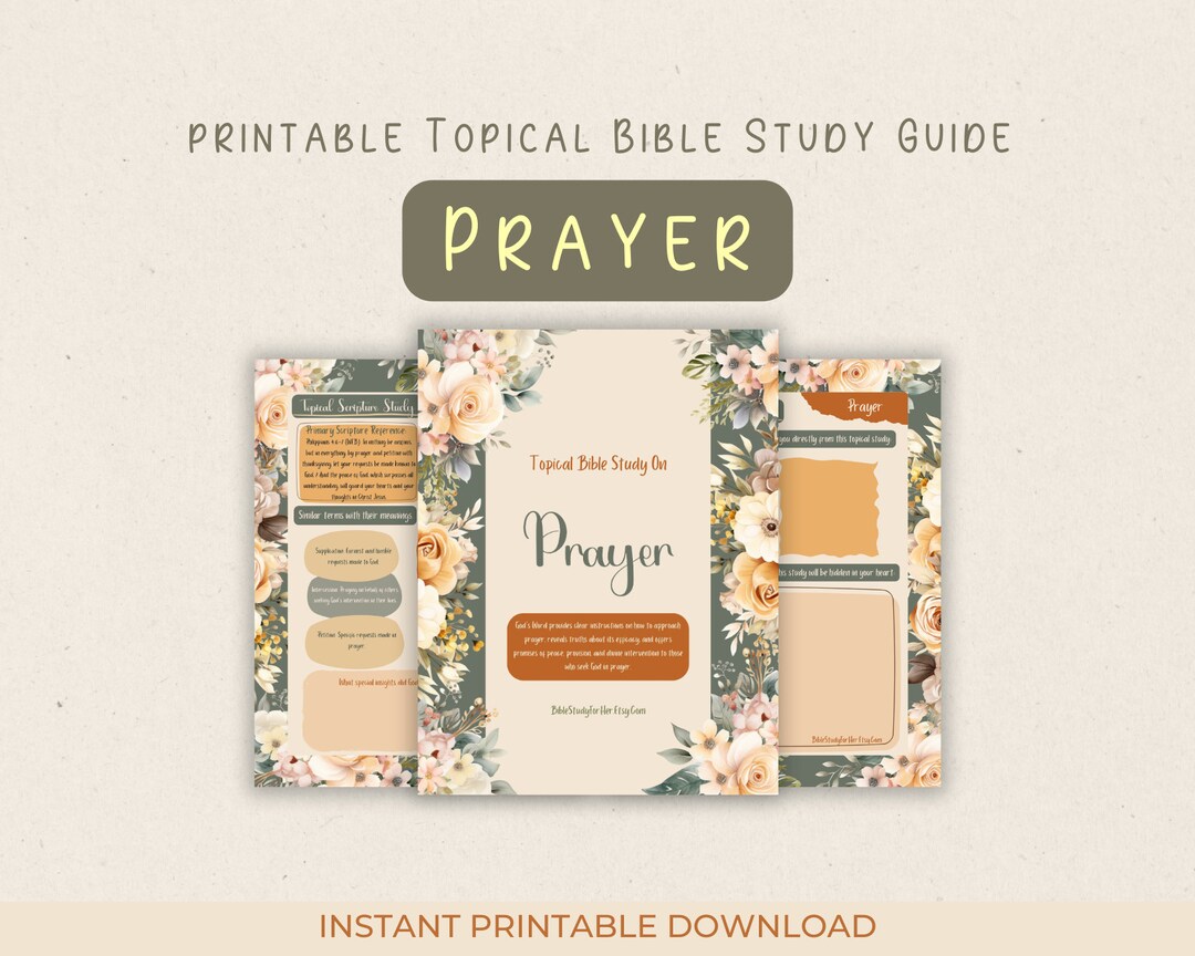 Topical Study on Prayer: Guide for Women & Beginners, Sunday School ...