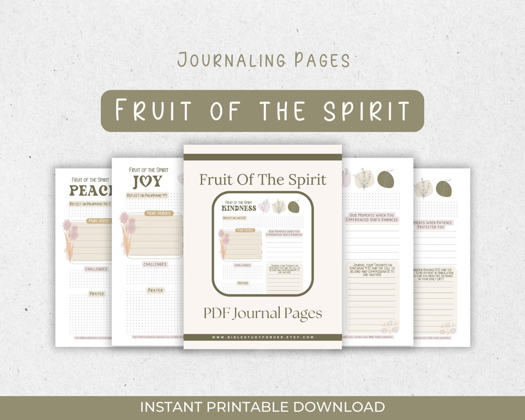 Fruit of the Spirit Journaling Pages: Bible Study (PDF Printable) - Etsy