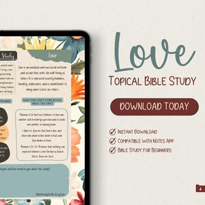 LOVE Topical Bible Study Worksheet | Beginner Scripture Plan for Women ...