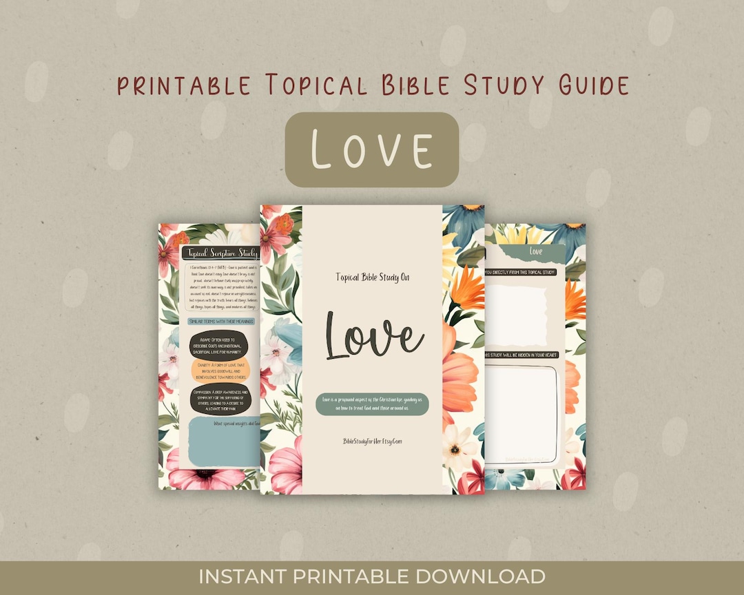 LOVE Topical Bible Study Worksheet | Beginner Scripture Plan for Women ...