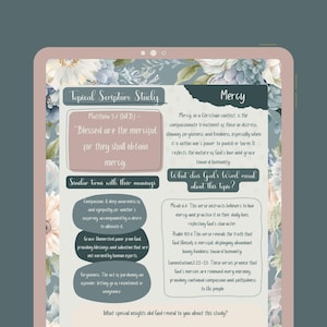 MERCY Topical Bible Study Worksheet | Beginner Scripture Plan for Women ...