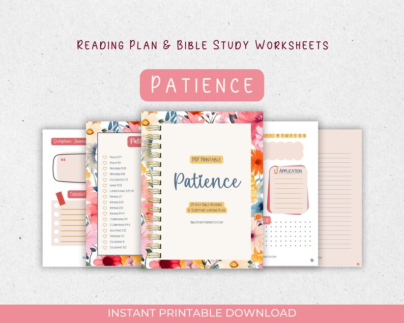 PATIENCE Bible Reading Plan Scripture Writing Plan SOAP Notes Scripture ...