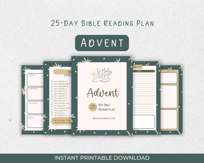 Advent Bible Reading Plan: Scripture Writing, SOAP Study (PDF Printable ...