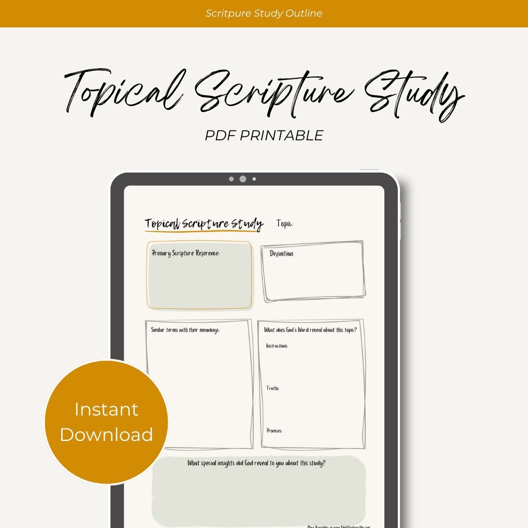 Topical Scripture Study Outline: Printable PDF With Doodle Designs ...