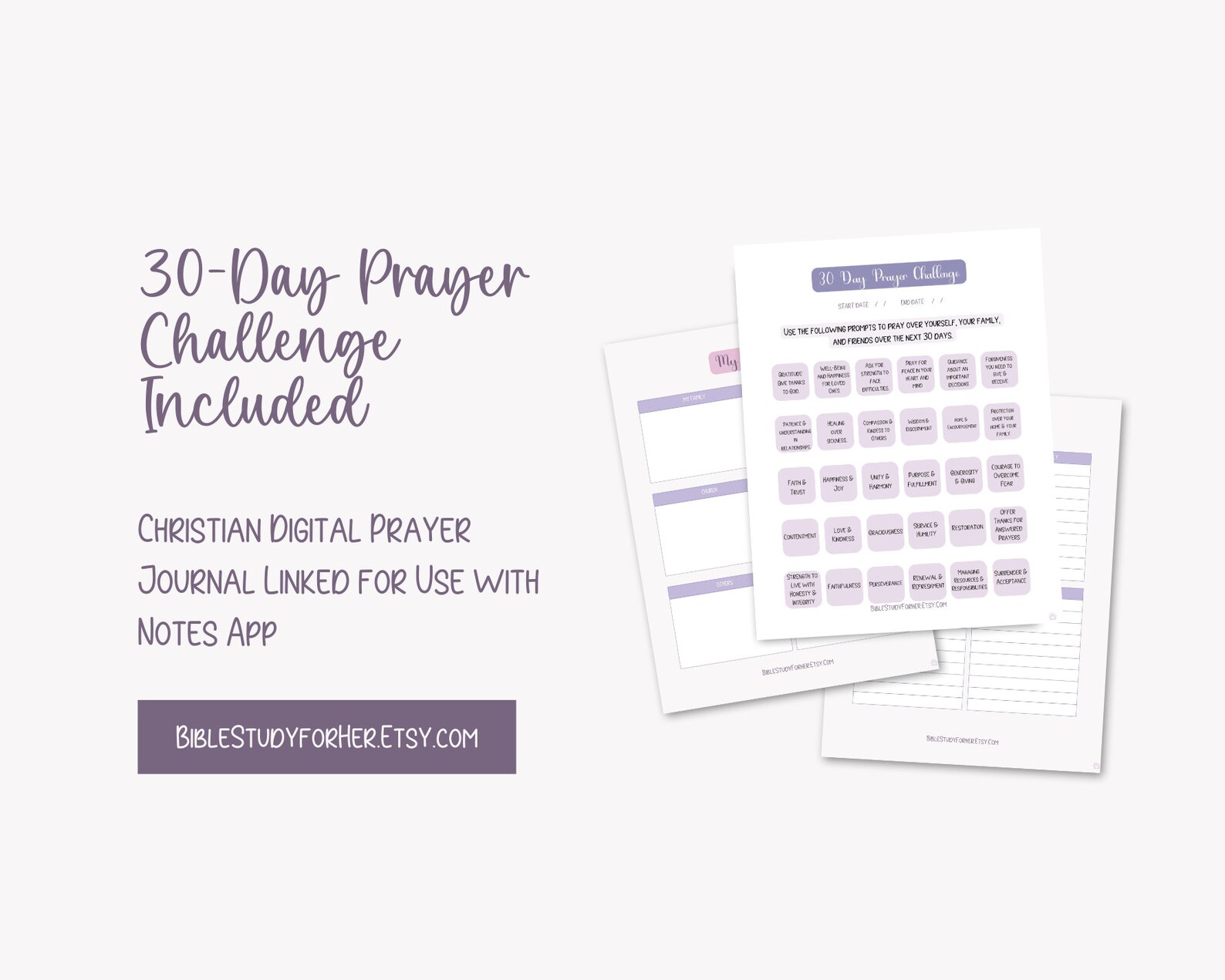 Digital Prayer Journal: Digital & Printable, Faith Printables, Bible ...