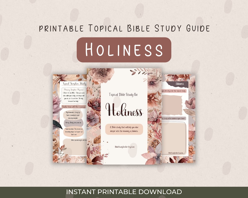 Holiness Topical Bible Study Worksheet | Beginner Scripture Plan for ...