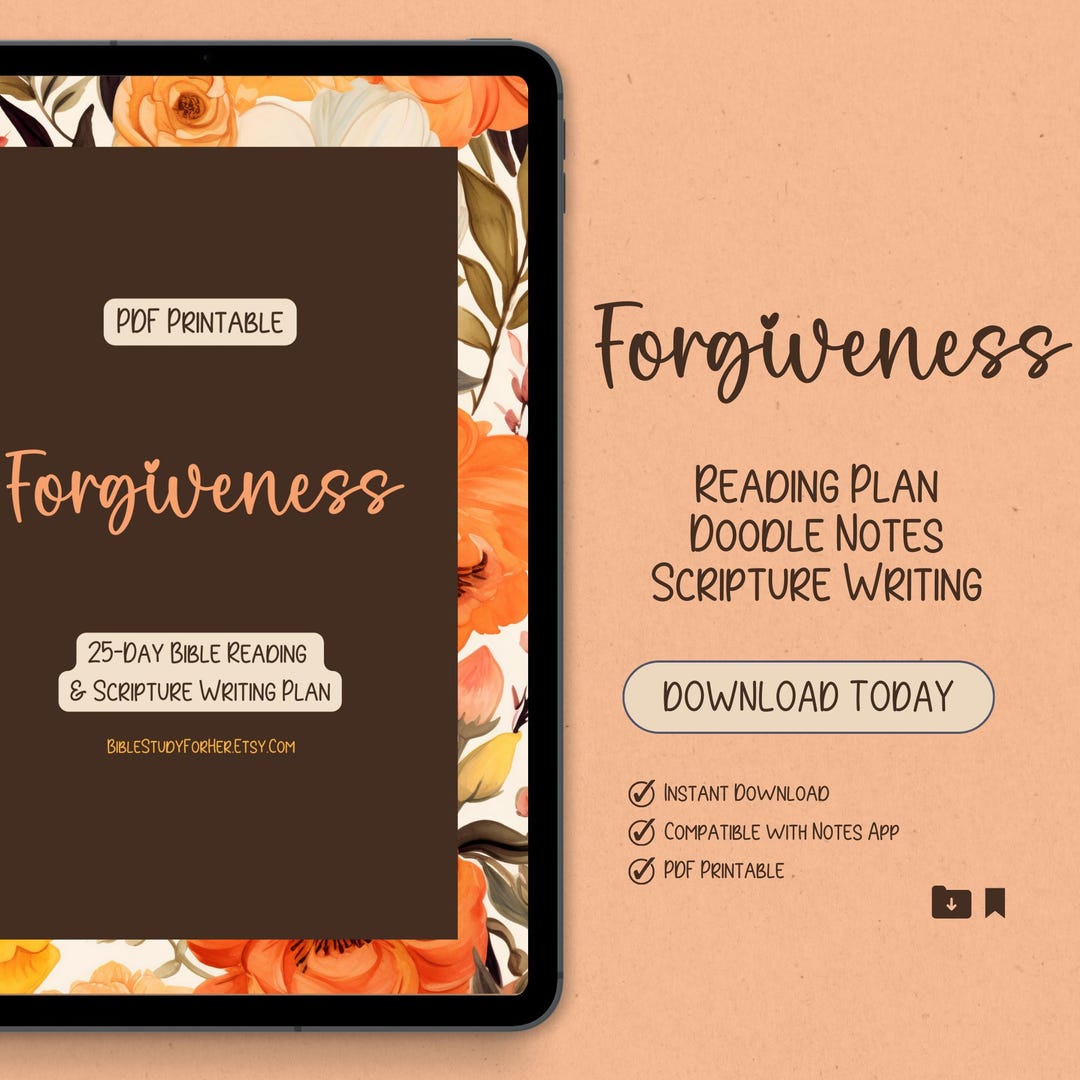 Forgiveness Bible Reading Plan: Scripture Journal & SOAP Notes (PDF) - Etsy