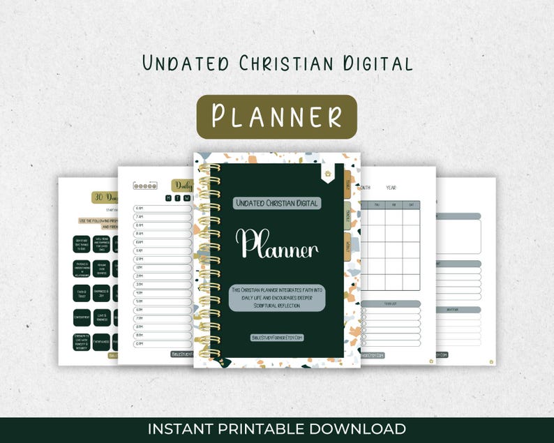 Terrazzo Christian Digital Planner: Bible Study, Daily, Weekly (PDF) - Etsy