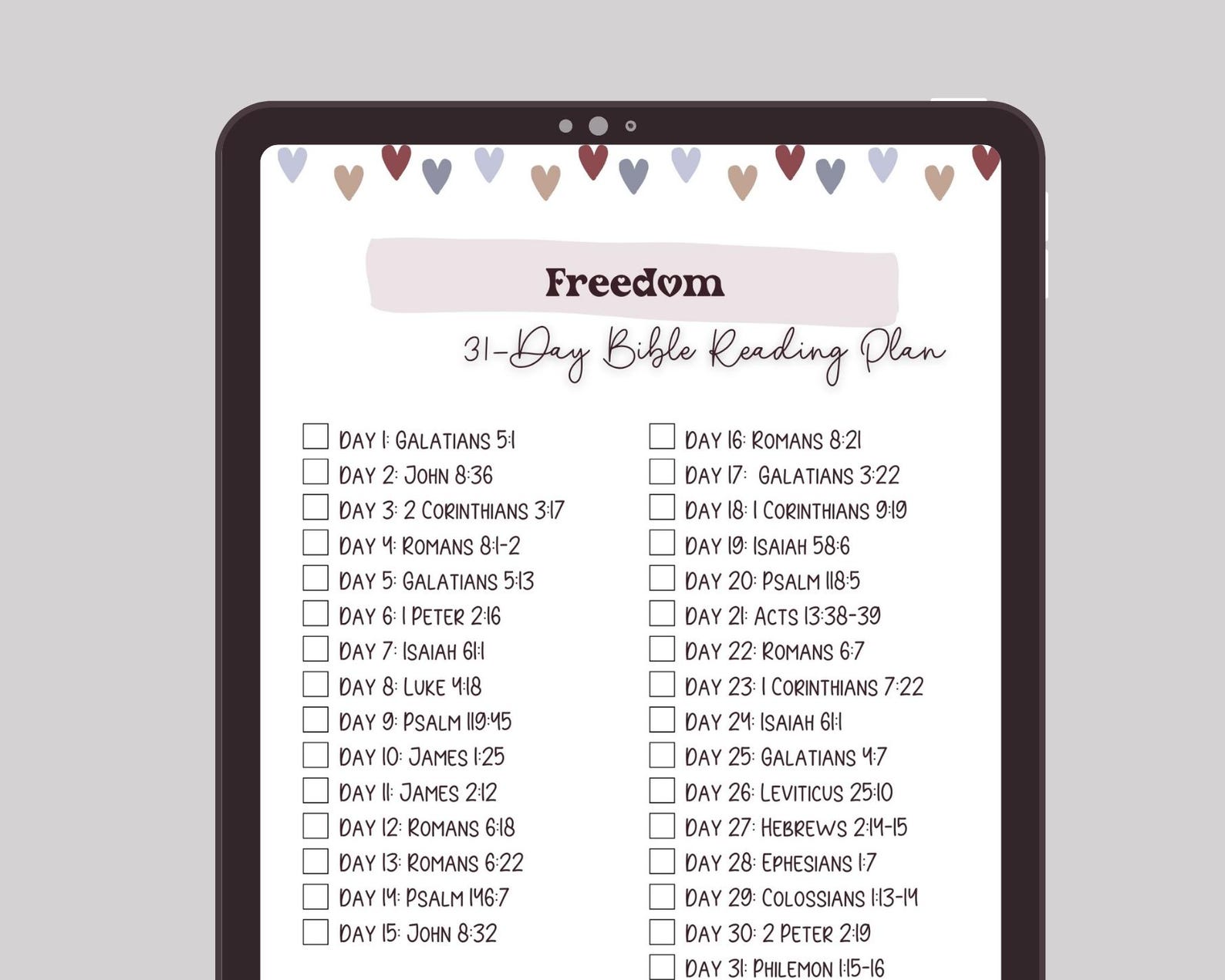 FREEDOM IN CHRIST Bible Reading Plan | Scripture Writing Plan | Soap ...
