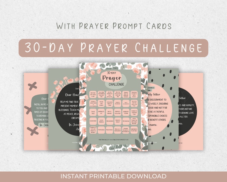 30-day Prayer Challenge: Printable Prayer PDF & Prompt Cards for Women ...