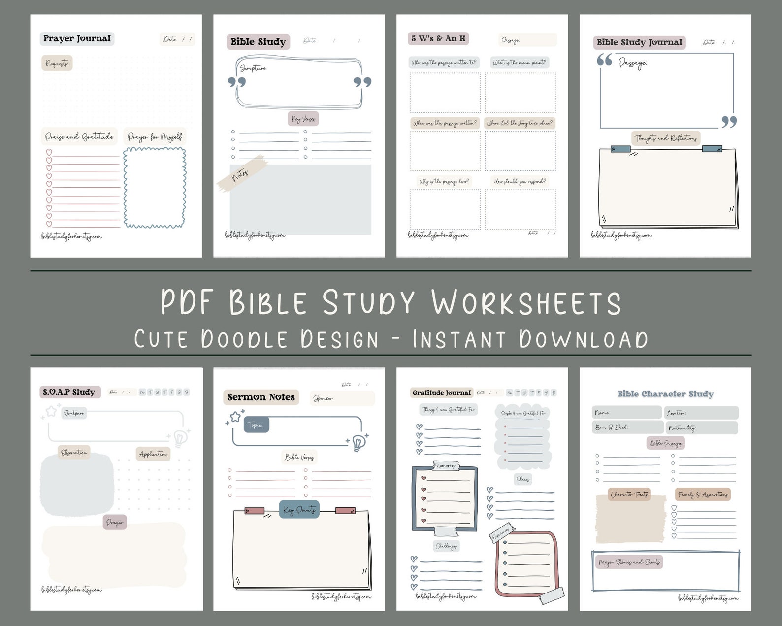 Bible Study Doodle Notes: Prayer & Scripture Journal (PDF Printable) - Etsy