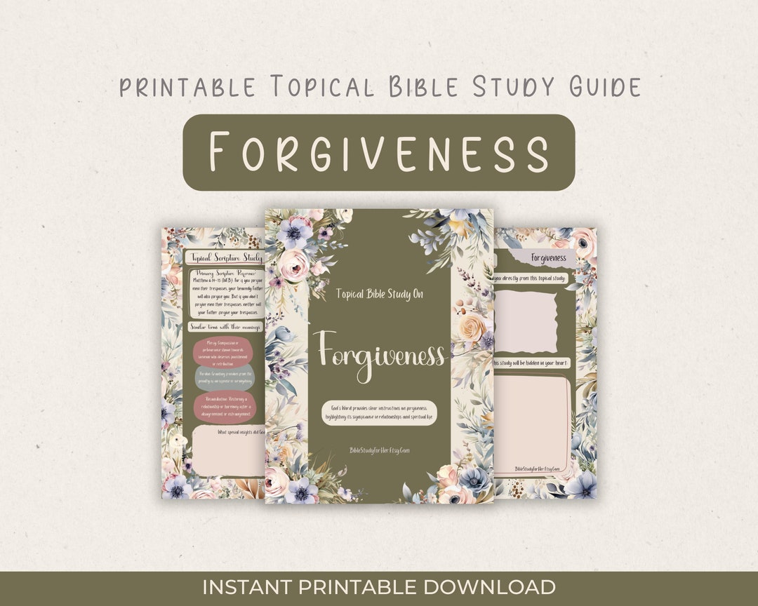 Forgiveness Study: Bible Guide, Sunday School Lessons, Worksheets ...