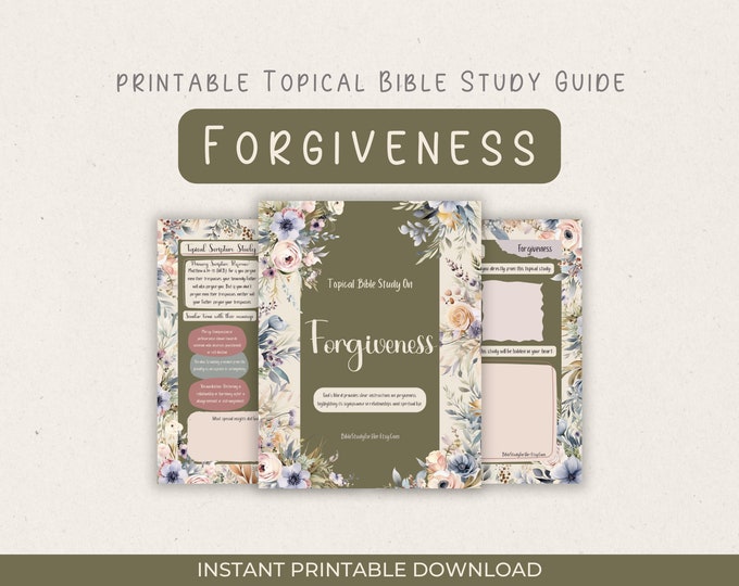 Forgiveness Study: Bible Guide, Sunday School Lessons, Worksheets ...