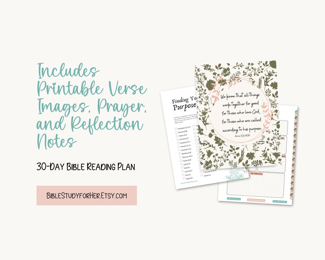 FINDING YOUR PURPOSE Bible Reading Plan Scripture Writing Plan Soap ...