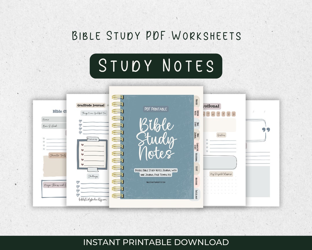 Bible Study Doodle Notes: Prayer & Scripture Journal (PDF Printable) - Etsy