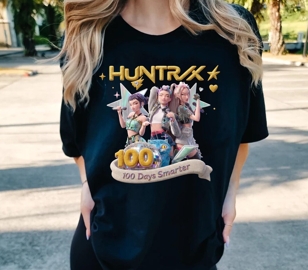 Huntrix Kpop Demon PNG, Girl Power School Design, Faux Embroidery Look ...