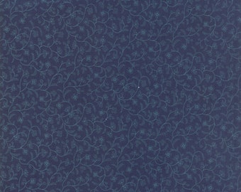 Blue leaf fabric | Etsy