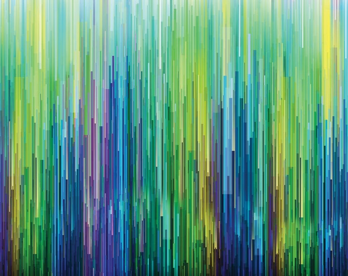 GRADIENTS by the Yard Moda DIGITAL Fabric Blues Greens Purples Stripes ...