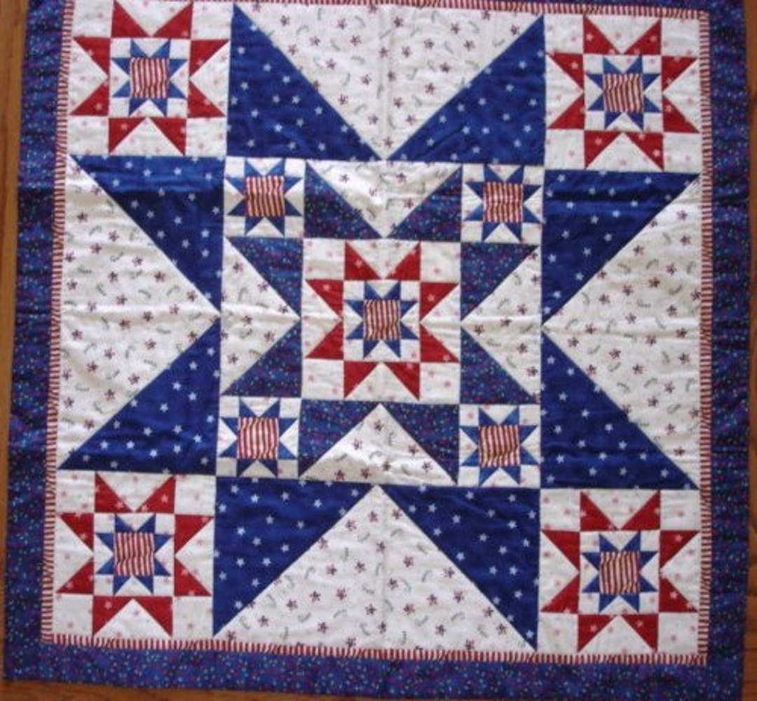 INSTRUCTIONS ONLY STAR in a Star in a Star Table Topper Quilt - Etsy