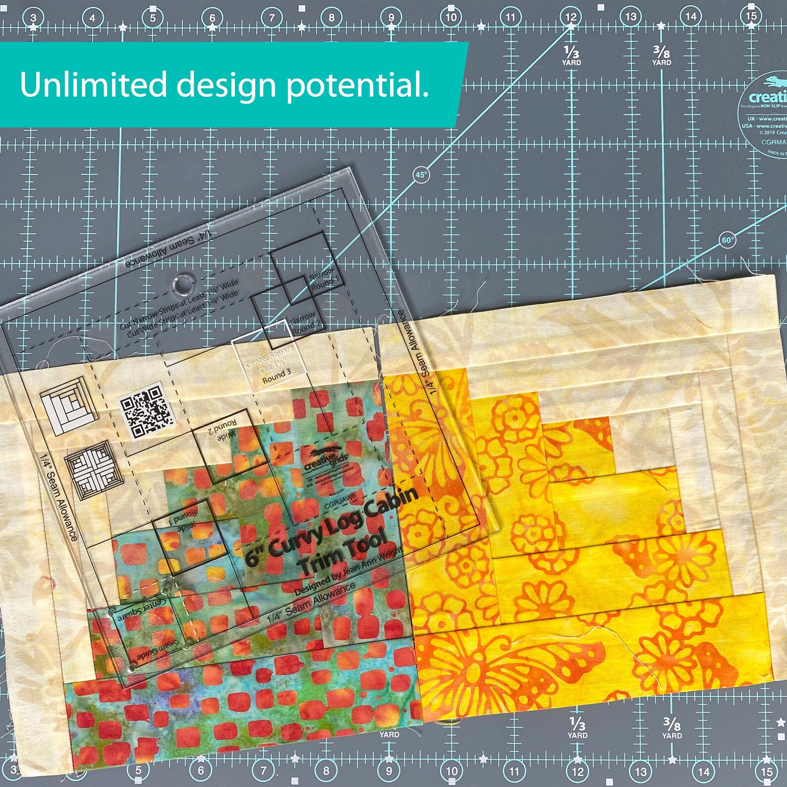 Creative Grids Curvy Log Cabin Trim Tool 6in Finished Blocks | Etsy