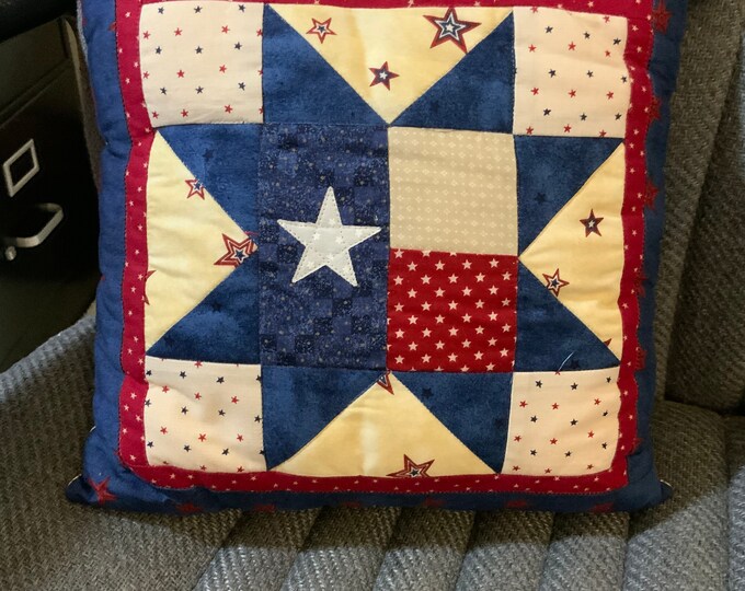 TEXAS Flag in Star Machine Pieced and Quilted Pillow 11 Inches - Etsy