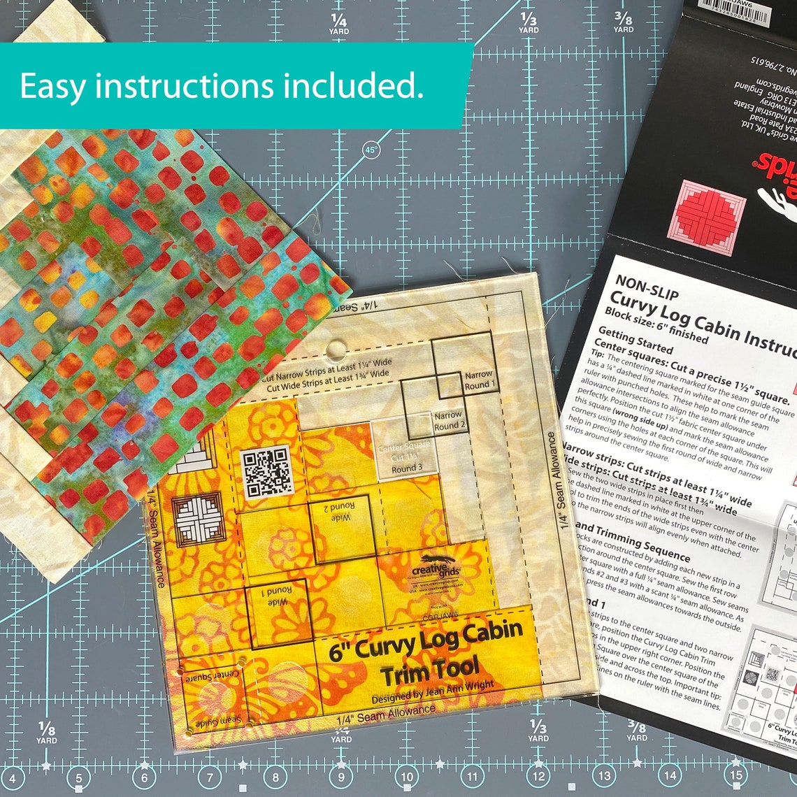 Creative Grids Curvy Log Cabin Trim Tool 6in Finished Blocks - Etsy