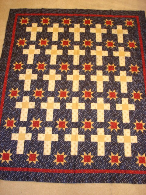 instructions only CROSSES AND STARS Quilt pattern 53 by 58 | Etsy