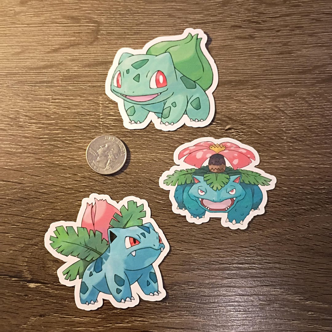 Gen 3 Bulbasaur, Ivysaur & Venusaur Stickers - Lot of 3 - Original ...