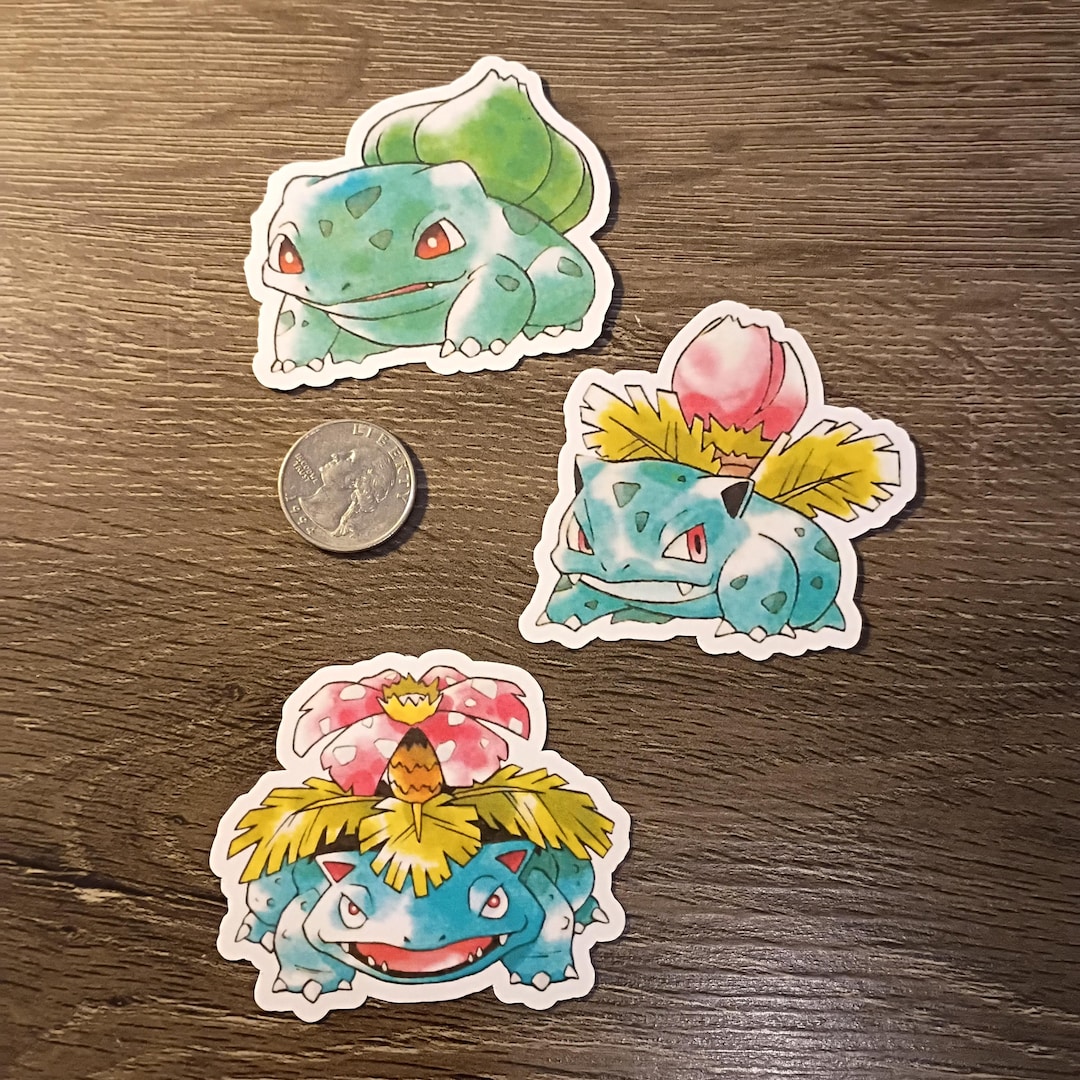 Gen 1 Bulbasaur, Ivysaur & Venusaur Stickers - Lot of 3 - Japanese ...